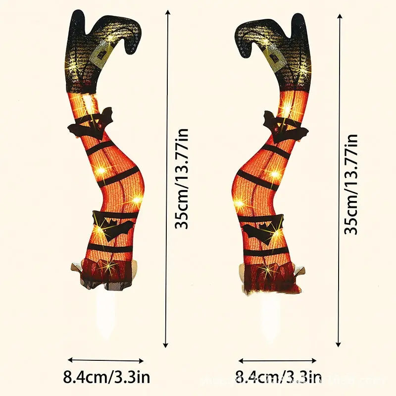 Halloween decorations: Evil Orange Witch Legs with Glowing Effect ...